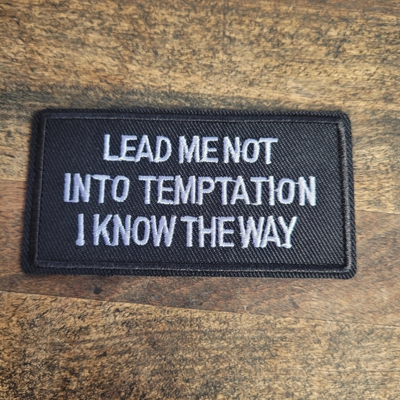 Accessories | Lead Me Not Into Temptation Vintage 9s Biker Embroidered ...